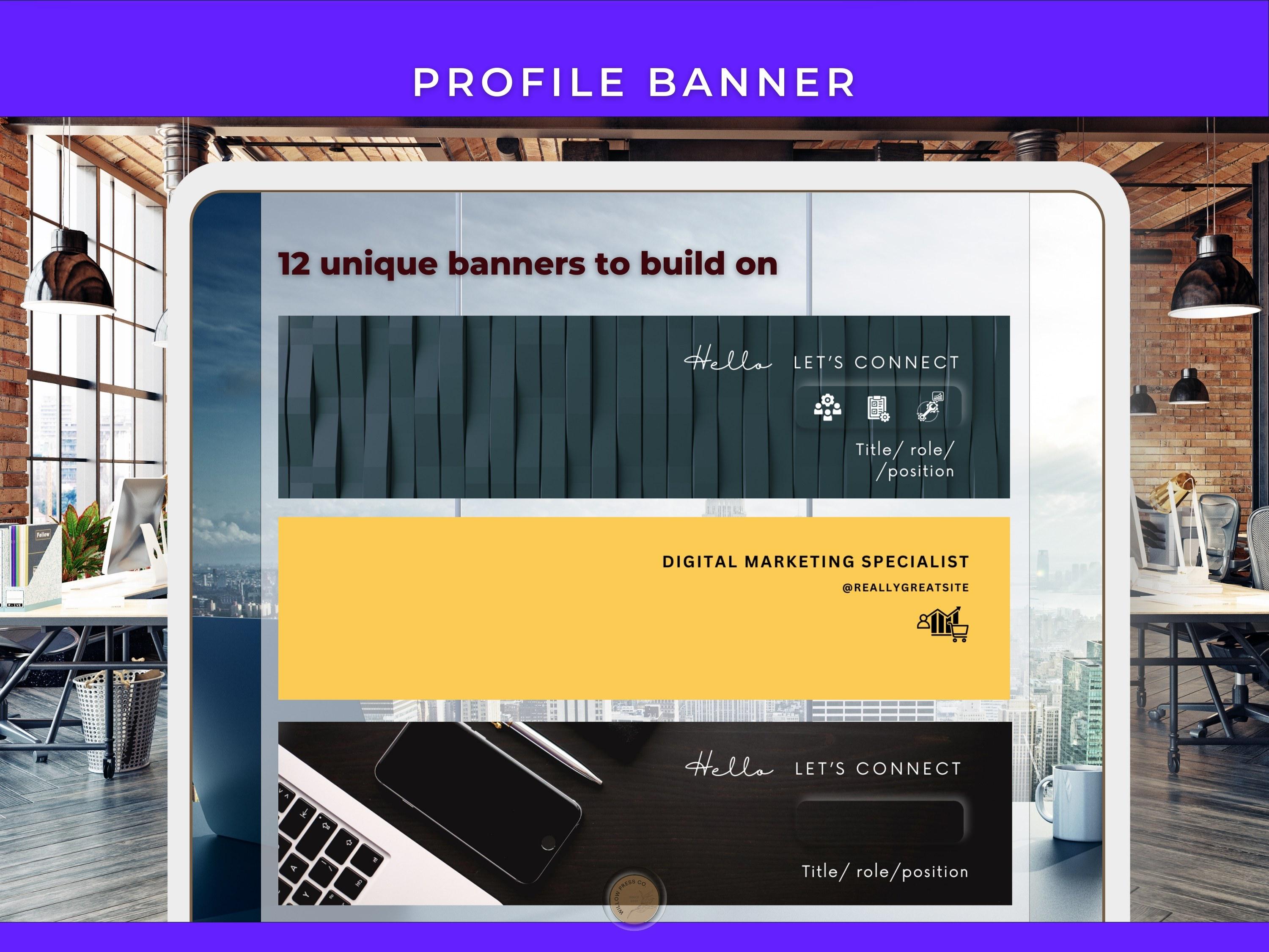 Stylish Linkedin Banners: Customizable Canva Templates (digital ...