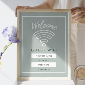 Editable Wifi Password Sign Template: Guest Room Decor (digital ...