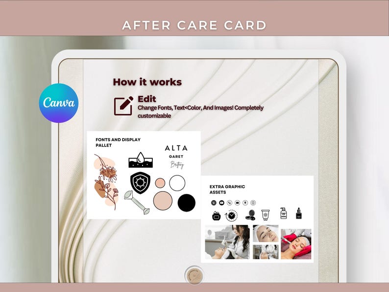 Post Treatment Recovery Card Template, Editable Esthetician Aftercare ...