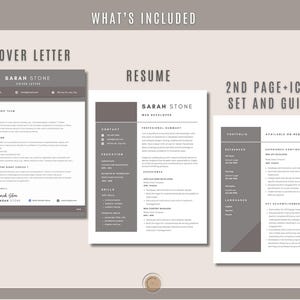 Modern Resume Template: Clean CV With Cover Letter (digital Download ...