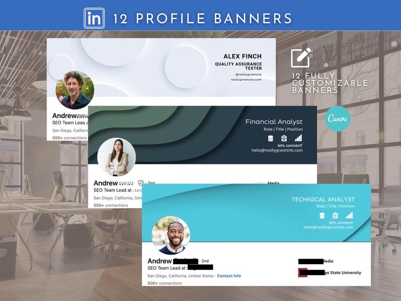 Minimal Linkedin Banner Templates: Customizable Canva Designs (digital ...