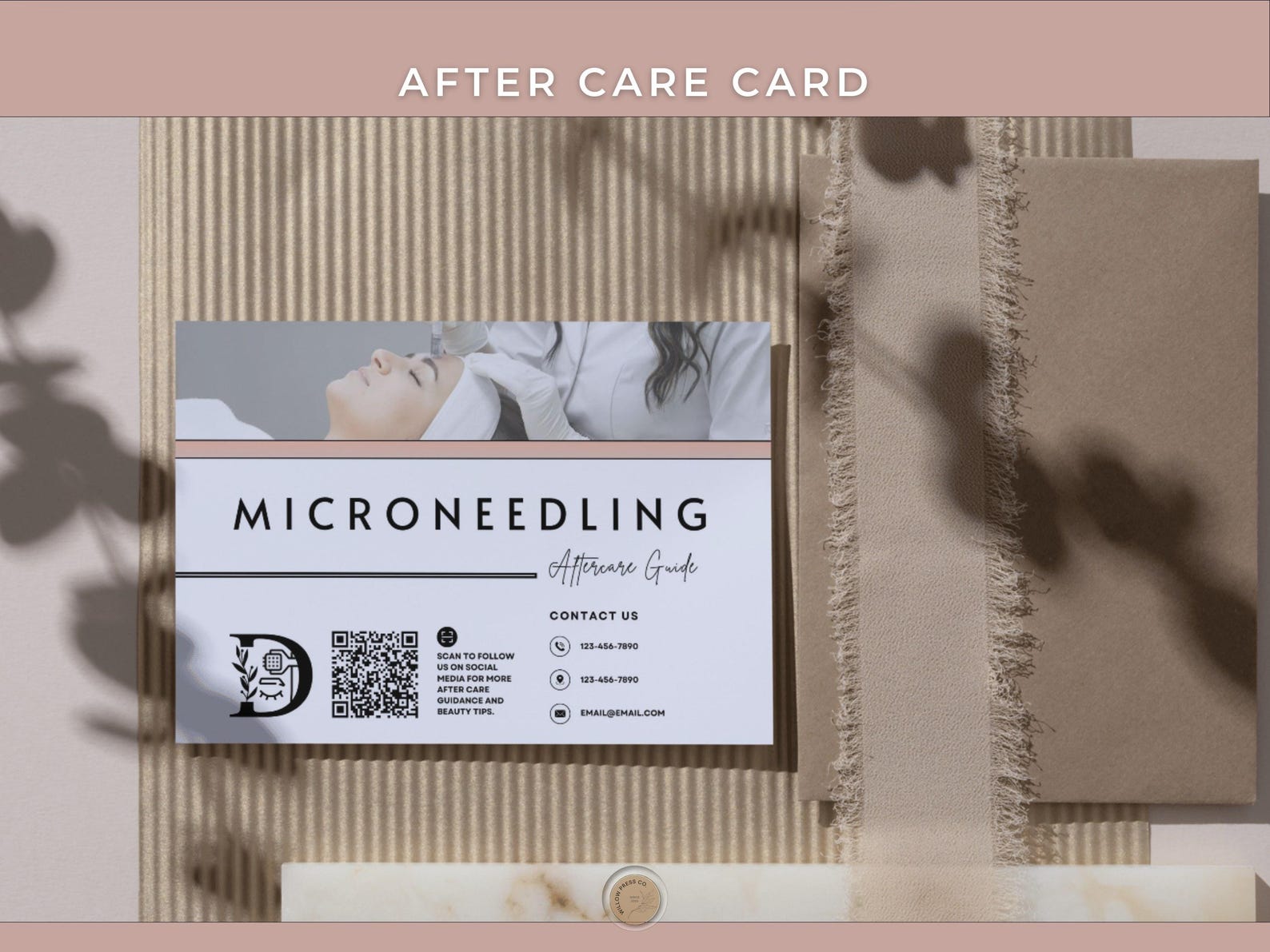 Post Treatment Recovery Card Template, Editable Esthetician Aftercare ...