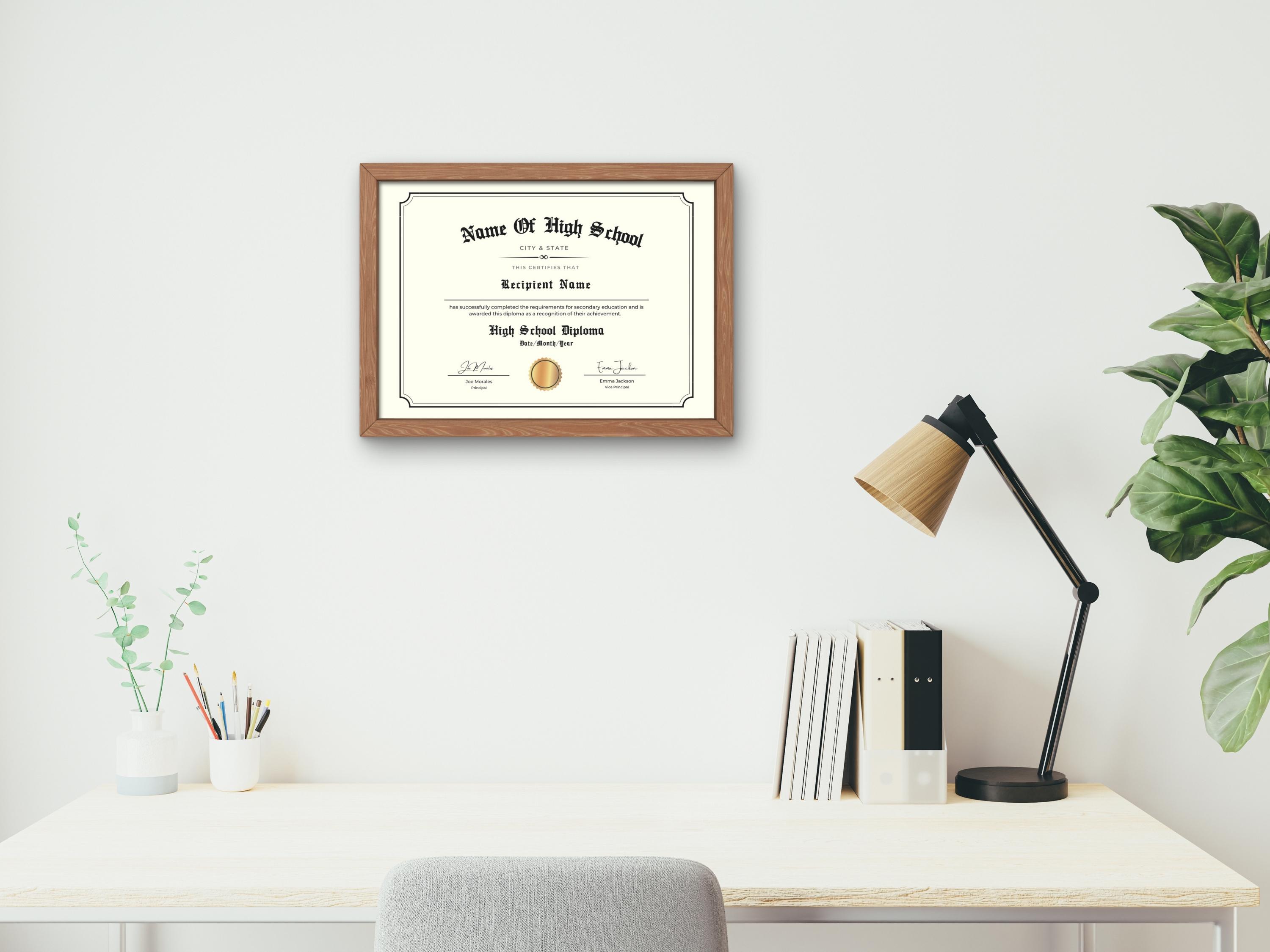 Editable School Diploma Template: Printable Certificate of Completion ...