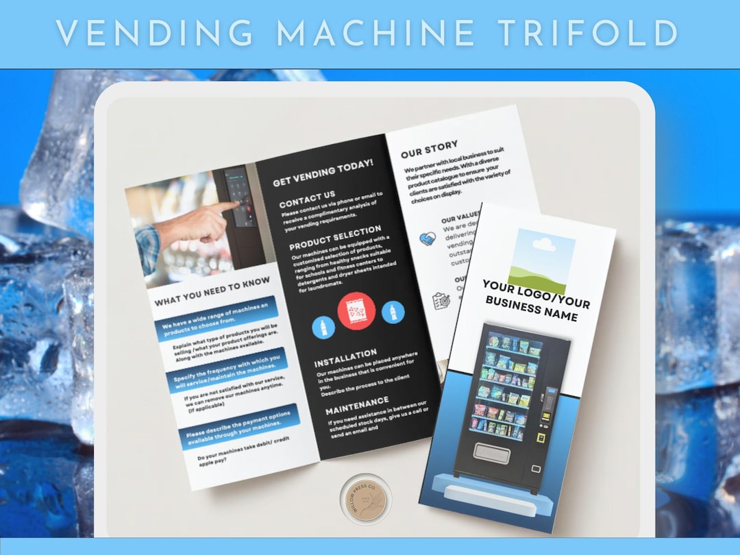 Vending Machine Business Trifold Brochure Template (canva Editable) - Etsy