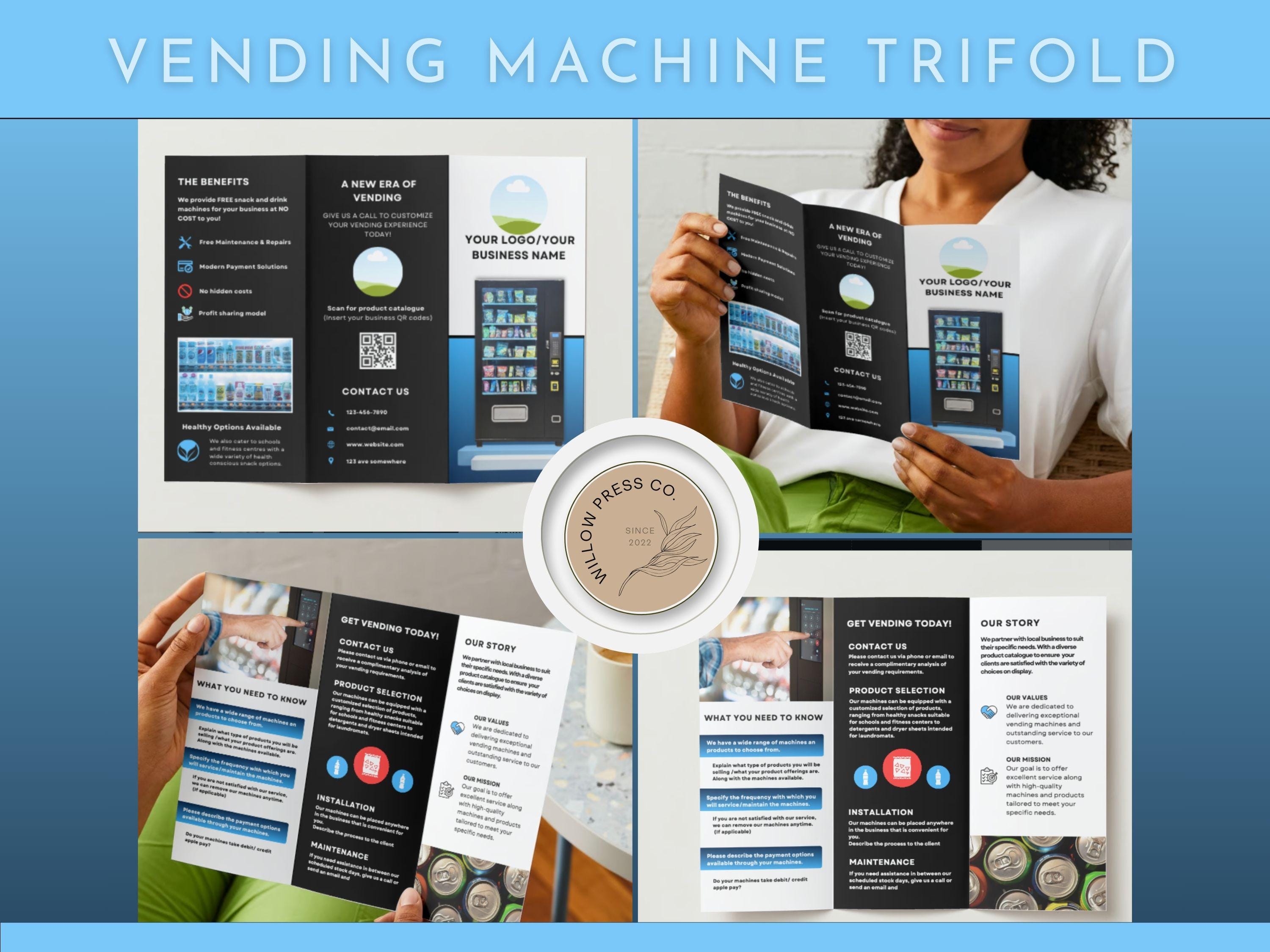Vending Machine Business Trifold Brochure Template (canva Editable) - Etsy