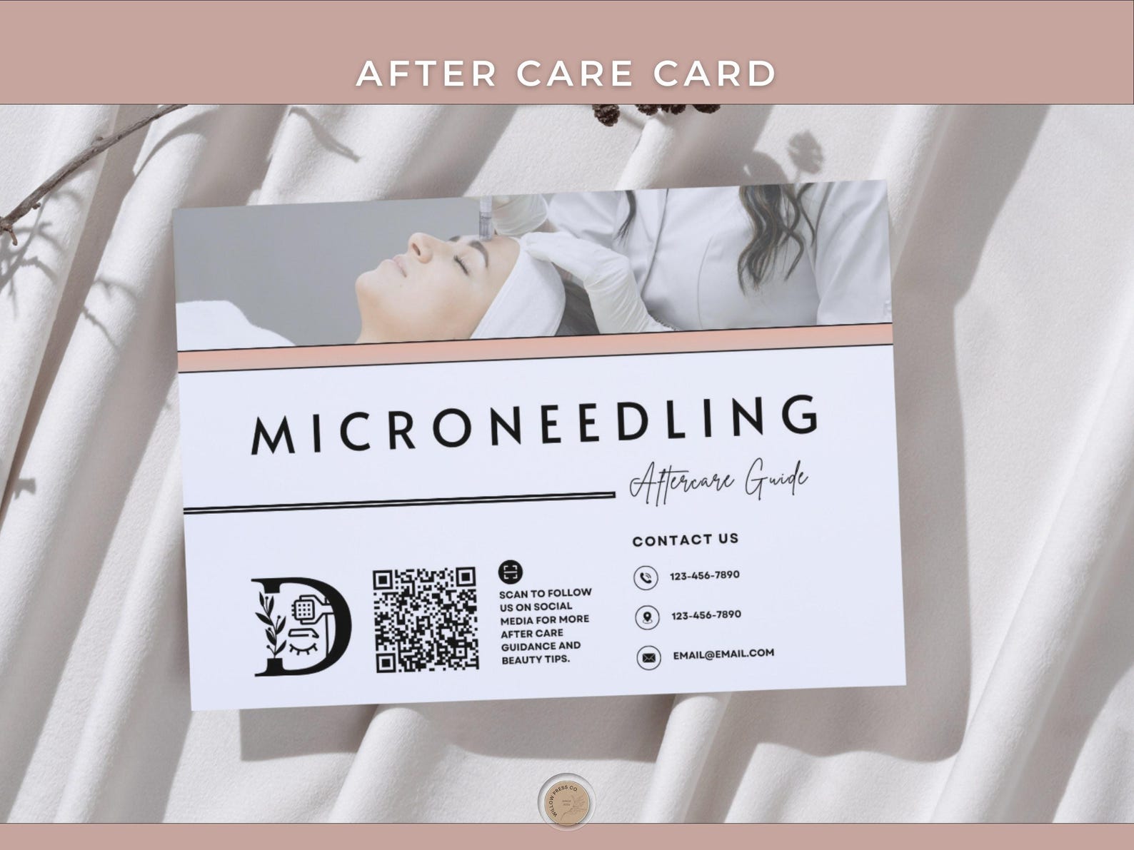 Post Treatment Recovery Card Template, Editable Esthetician Aftercare ...