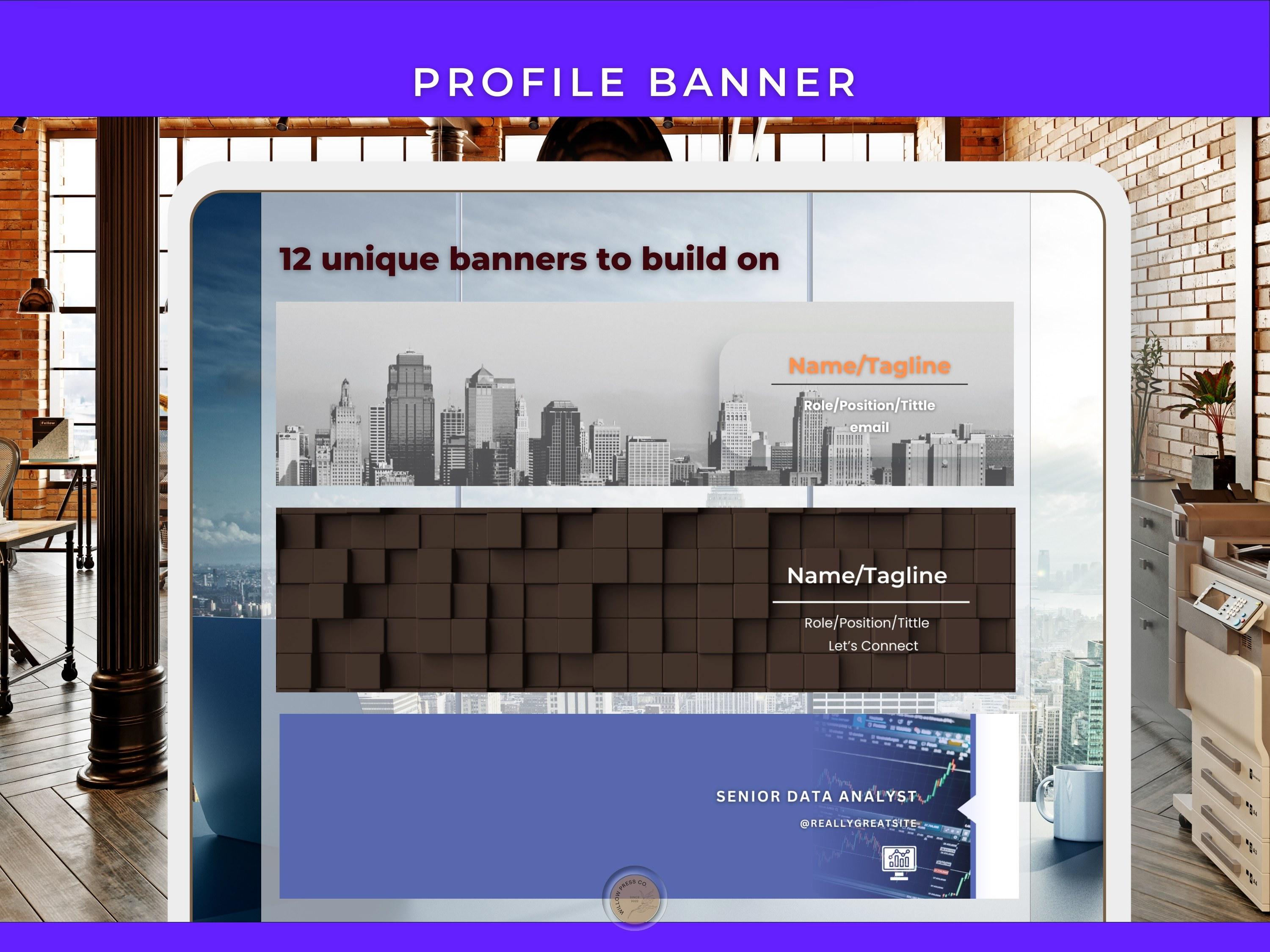 Stylish Linkedin Banners: Customizable Canva Templates (digital ...