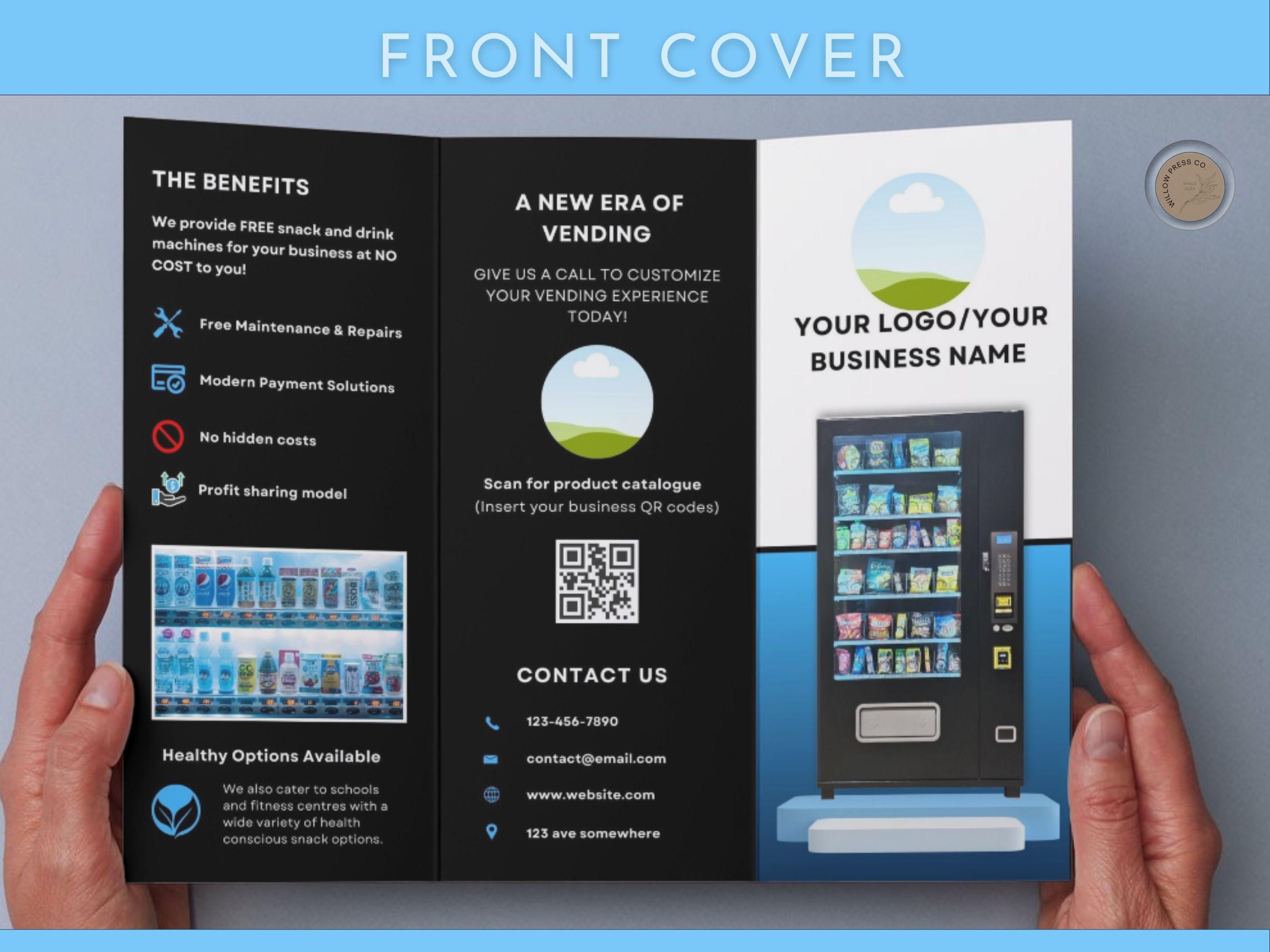 Vending Machine Business Trifold Brochure Template (canva Editable) - Etsy