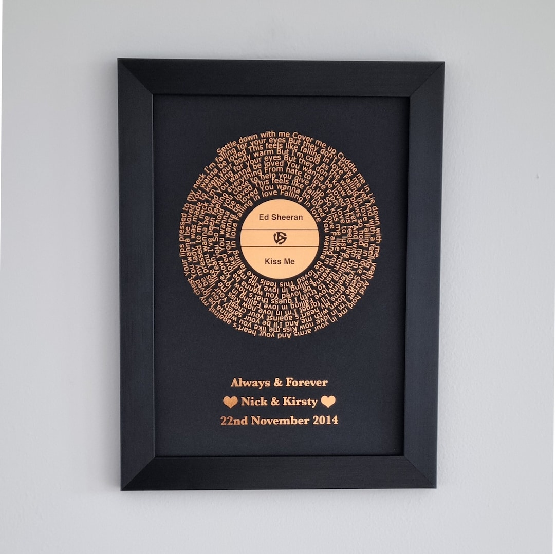 Metallic Song Lyrics Wall Art Custom Vinyl Song Lyrics Print - Etsy