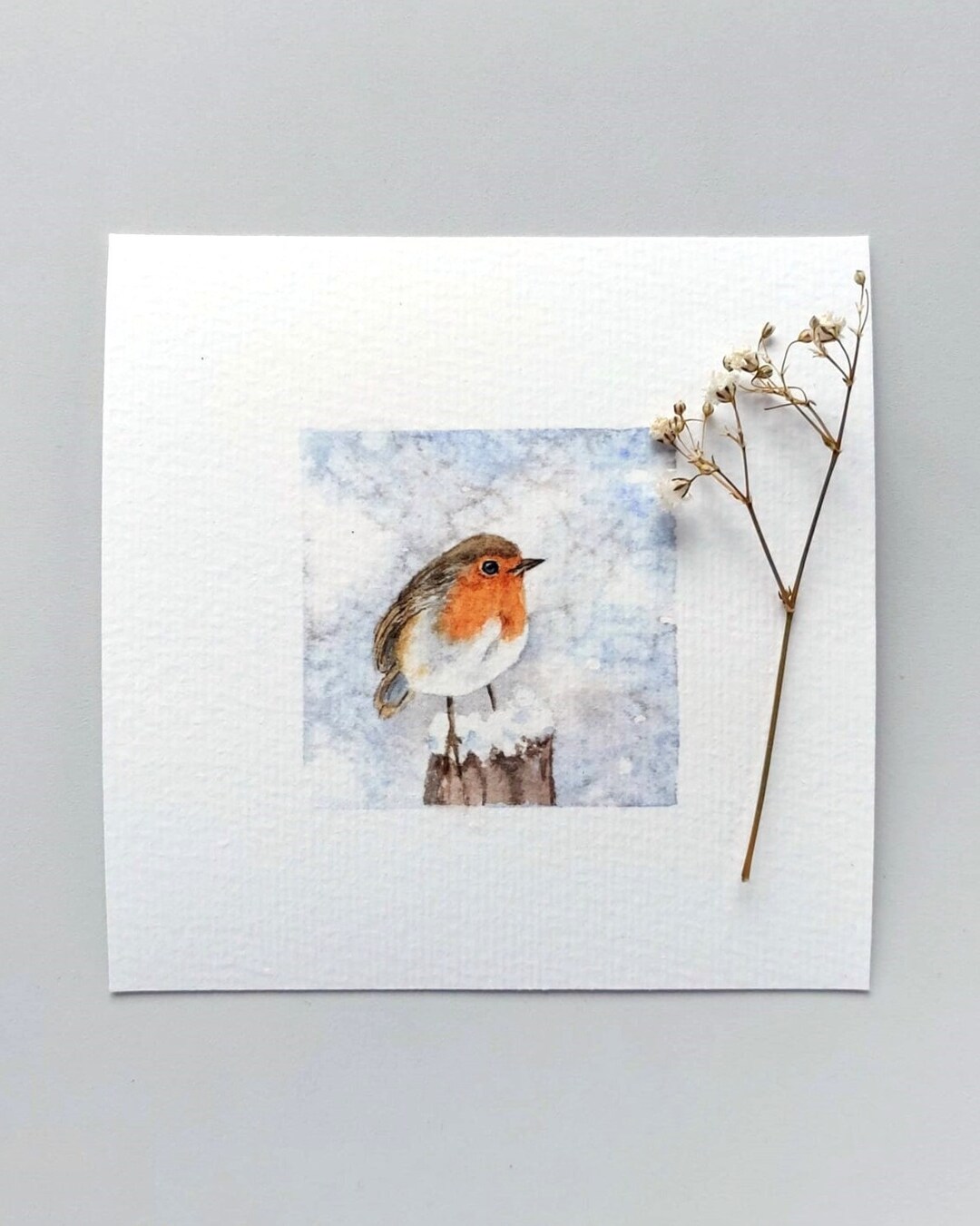 Robin Miniature Art Print From Original Watercolor Painting Birds Mini ...