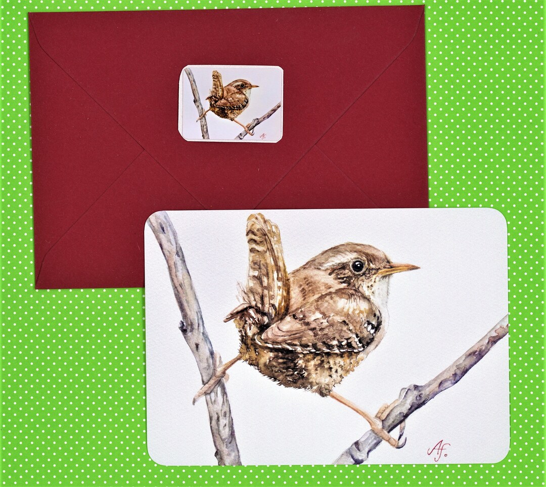 Set of Greeting Card Stickers Envelope Bird Small Sparrows - Etsy