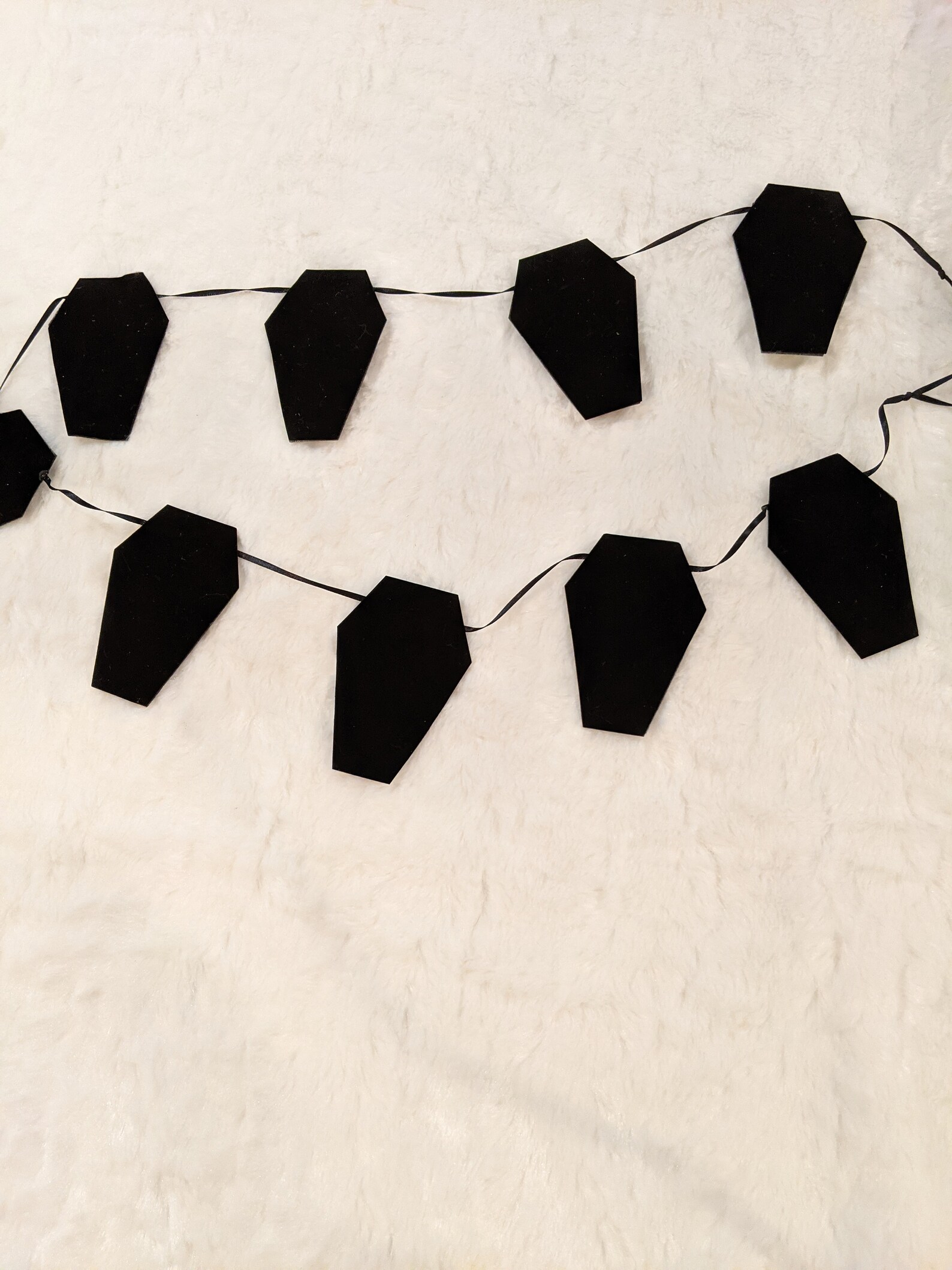 Velvet Coffin Garland Black Velvet Halloween Garland Gothic - Etsy