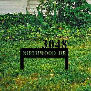 Lawn Address Sign, Custom Address Sign for Yard, Metal Address Sign ...