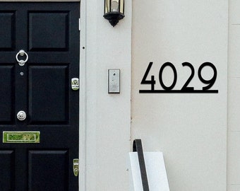Mid Century Metal House Number Sign Address Number Sign Modern Address ...