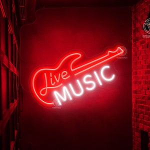 LIVE MUSIC Neon Sign,custom Live Music Led Sign,music Studio Decor ...