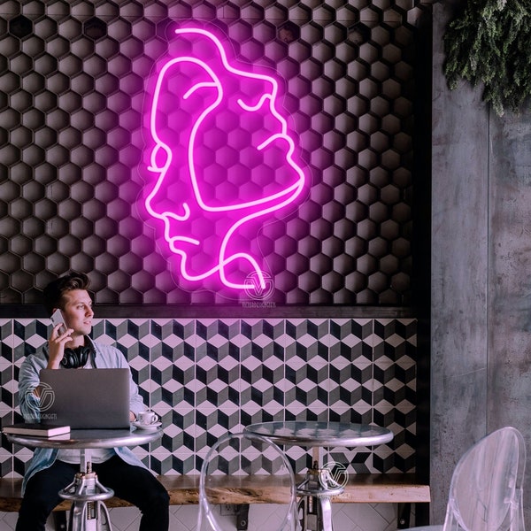 Neon Face Sign - Etsy