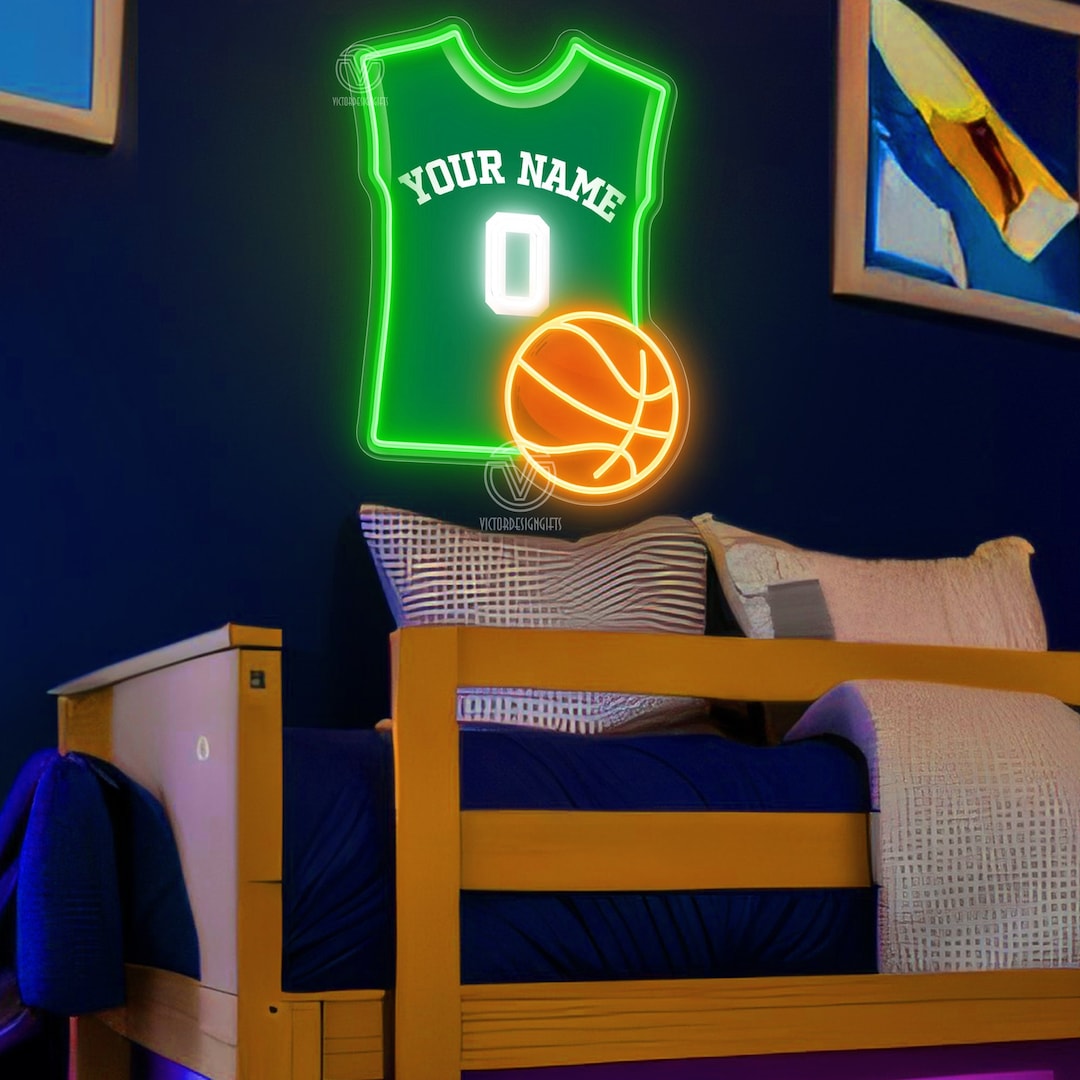 Custom Basketball Jersey Neon Sign Personalized Basketball Neon Sign ...