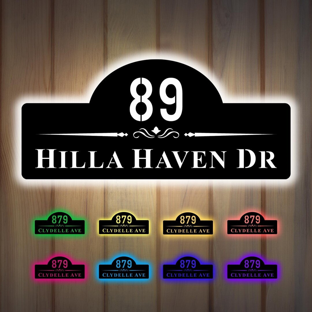 LED Number Box, Custom House Number Sign, Personalized Address Plaque ...