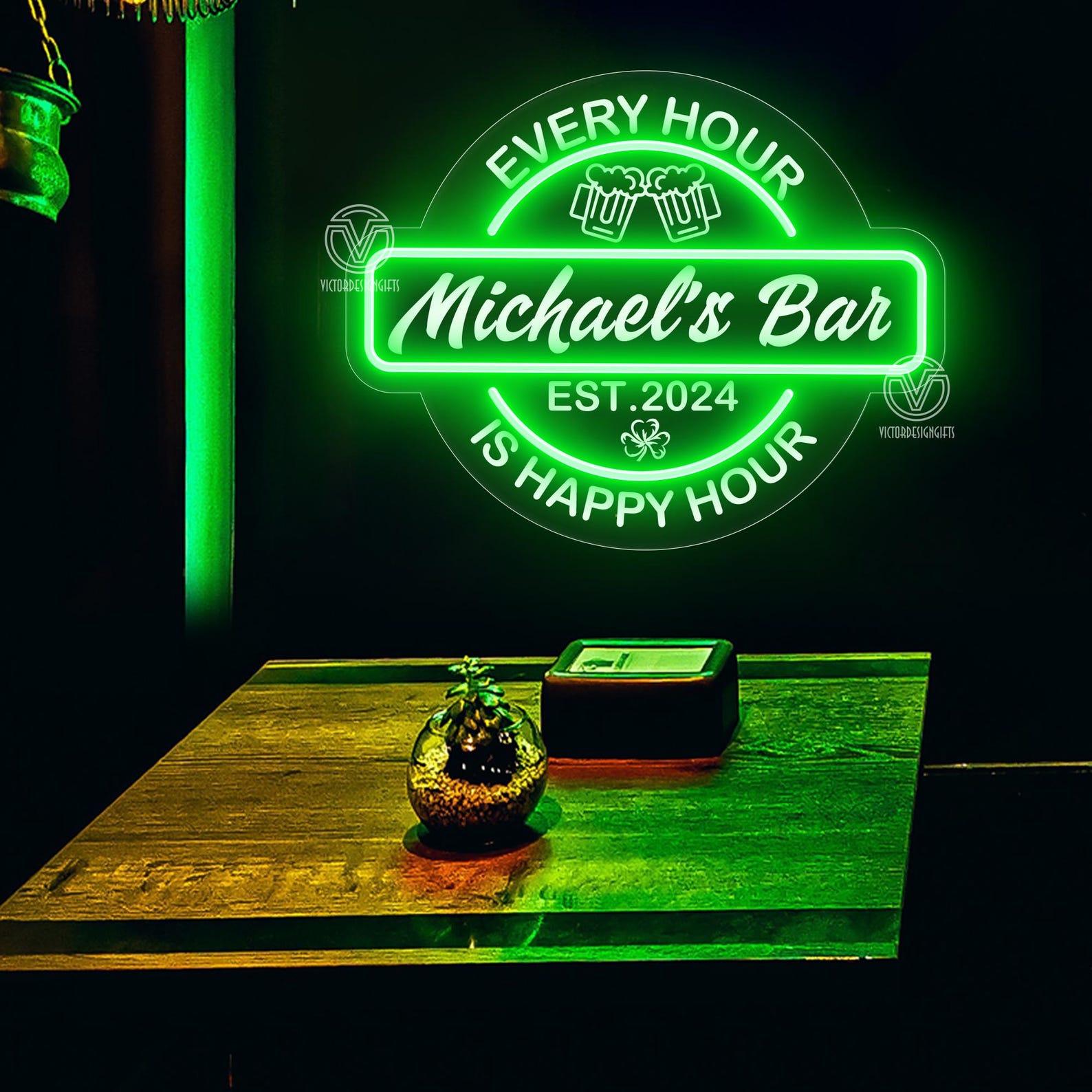 Custom Bar Neon Sign, Beer Led Light Sign Wall Decor Business Sign ...