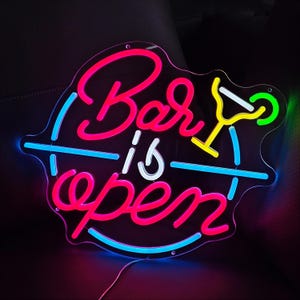 Bar Neon Sign, Business Decoration Custom Neon Bar Signs, Open Bar Neon ...
