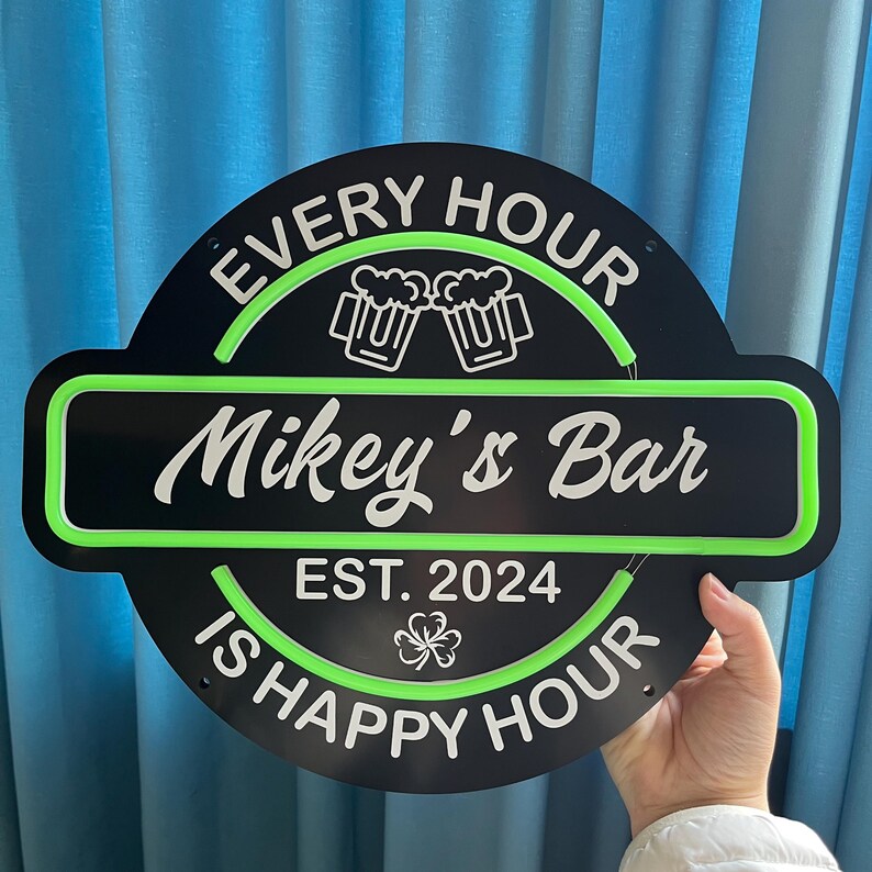 Custom Bar Neon Sign, Beer Led Light Sign Wall Decor Business Sign ...