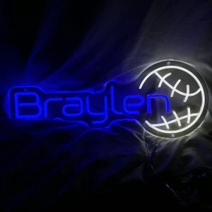 Custom Name Neon Sign for Kids, Baseball Neon Sign Custom Neon Sign ...