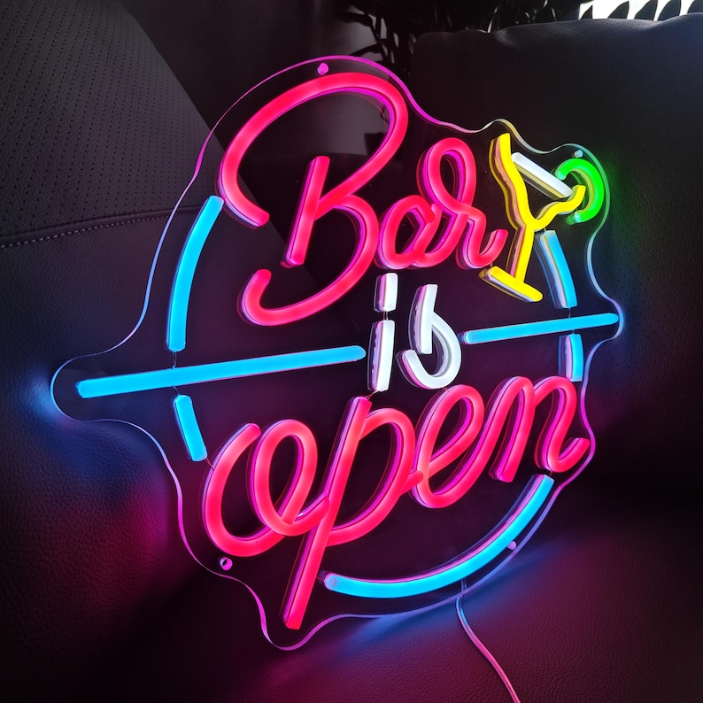 Bar Neon Sign, Business Decoration Custom Neon Bar Signs, Open Bar Neon ...