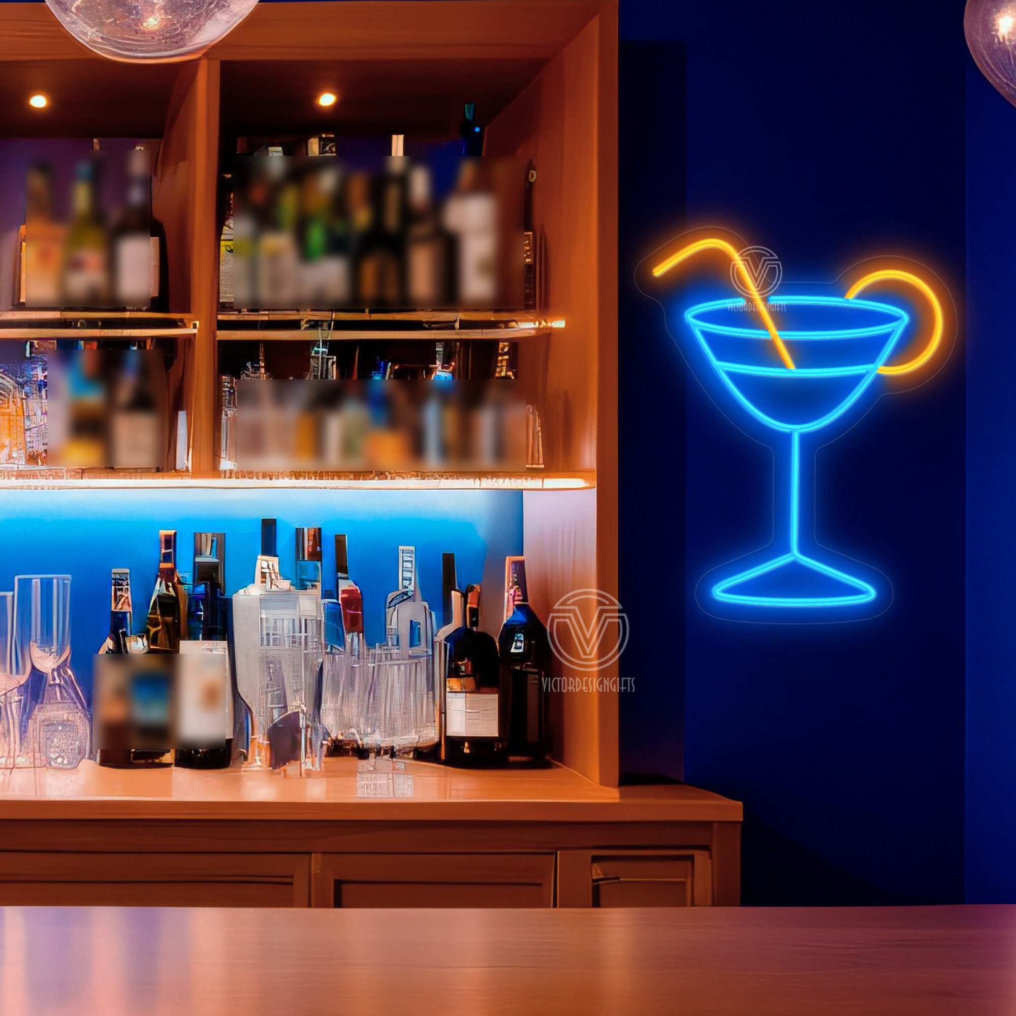 Dry Martini Neon Sign, Neon Sign Wall Decor, Cocktail Neon Sign, Beer ...