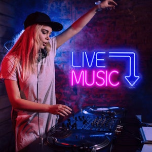 LIVE MUSIC Neon Sign,custom Live Music Led Sign,music Studio Decor ...