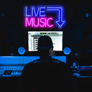 LIVE MUSIC Neon Sign,custom Live Music Led Sign,music Studio Decor ...