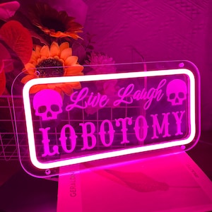 Live Laugh Lobotomy Neon Sign, Halloween Neon Sign, Gothic Home Decor ...