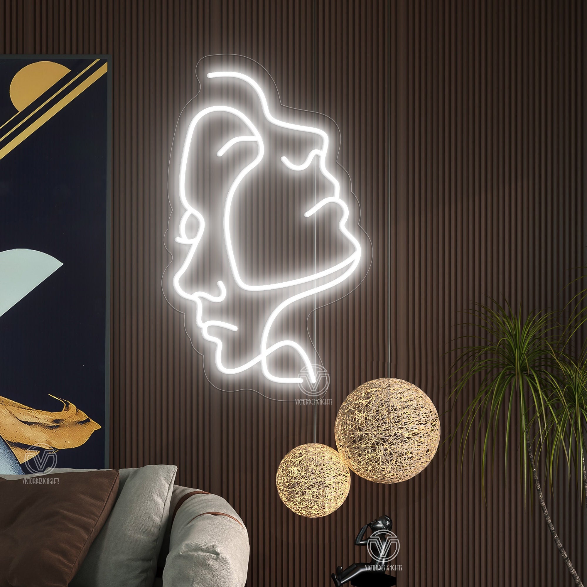 Custom Neon Sign Two Face Neon Sign Personalized Art Neon - Etsy