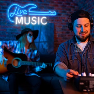 LIVE MUSIC Neon Sign,custom Live Music Led Sign,music Studio Decor ...