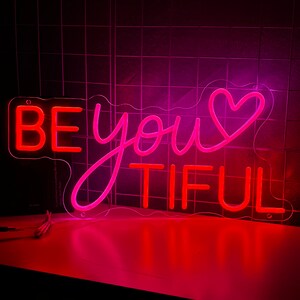 Be You Tiful Neon Sign Custom Neon Sign, Wall Decor, Beauty Salon Neon ...