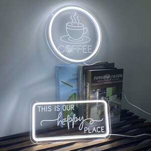 This is Our Happy Place Neon Sign, 3D Engrave Neon Sign, Wall Decor ...