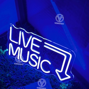 LIVE MUSIC Neon Sign,custom Live Music Led Sign,music Studio Decor ...