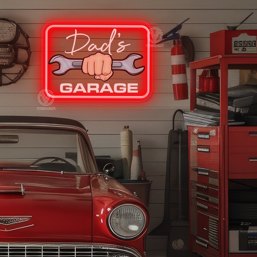 Custom Garage Neon Sign, Fathers Day Gifts, Personalized Gifts, Garage ...