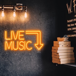 LIVE MUSIC Neon Sign,custom Live Music Led Sign,music Studio Decor ...