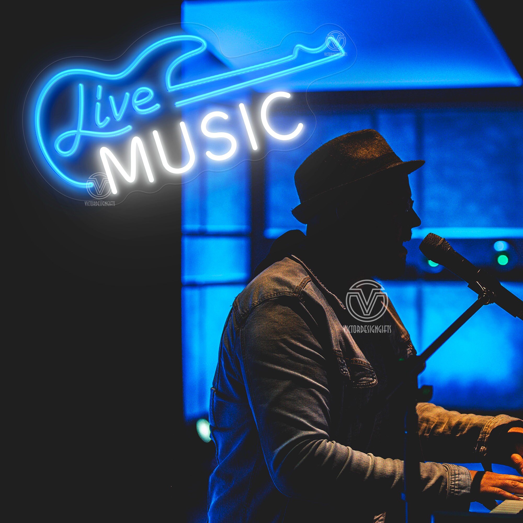 LIVE MUSIC Neon Sign, Custom Live Music Led Sign, Music Studio Decor ...