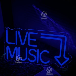 LIVE MUSIC Neon Sign,custom Live Music Led Sign,music Studio Decor ...