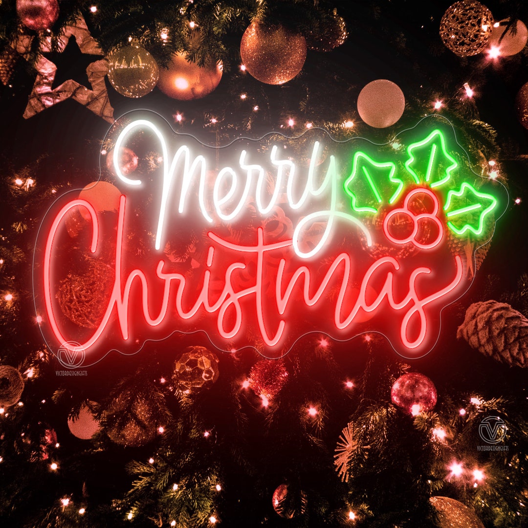 Merry Christmas Neon Sign, Merry Christmas Sign, Christmas Decor ...