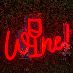 Wine Neon Sign, Custom Neon Sign, Wine Lover Art Decor, Wine Wall Decor ...