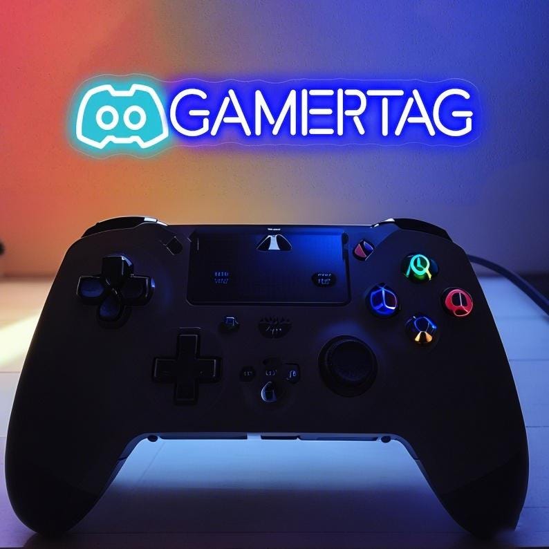 Custom Gamer Neon Sign, Gamer Tag Sign, Game Room Decor, Custom Game ...
