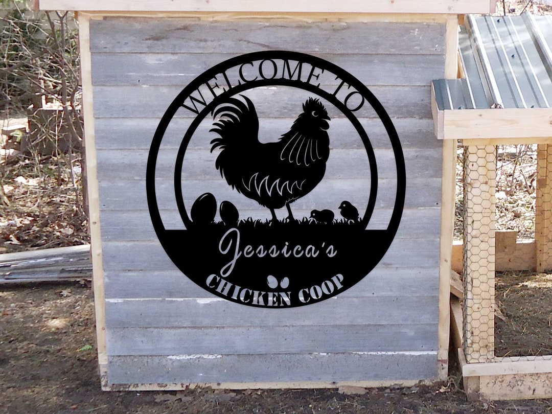 Custom Hen House Sign, Hen House Coop Sign, Our Little Coop Sign Metal ...