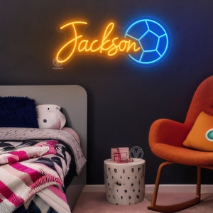 Custom Name Neon Sign for Kids, Soccer Neon Sign Custom Neon Sign ...