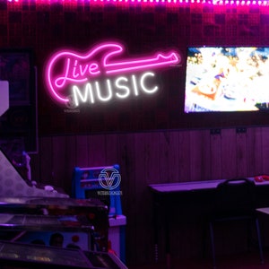 LIVE MUSIC Neon Sign,custom Live Music Led Sign,music Studio Decor ...