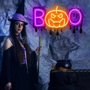 BOO Neon Sign, Halloween Neon Sign, Halloween Party Sign,halloween Sign ...