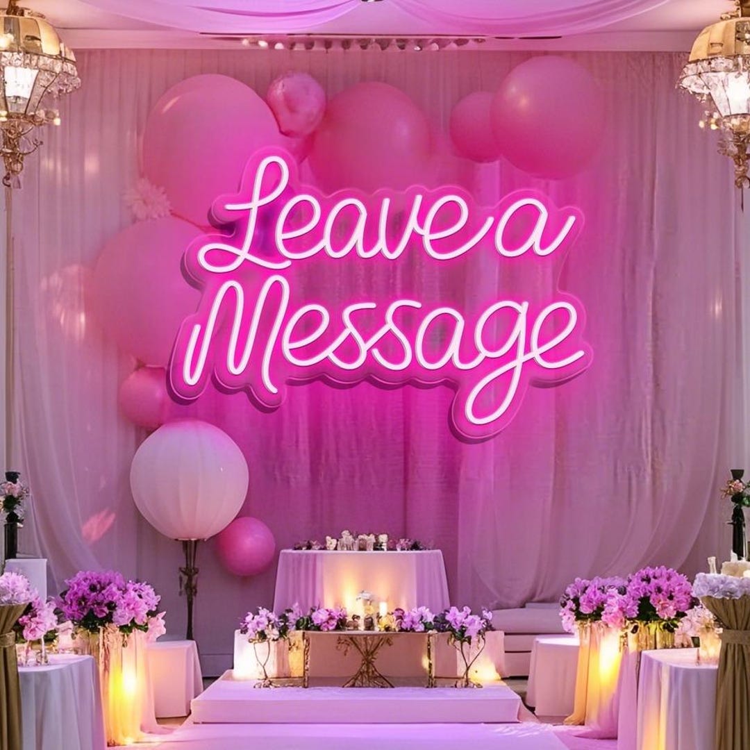 Leave a Message Neon Sign Wedding Backdrop, Custom Neon Sign Weding ...