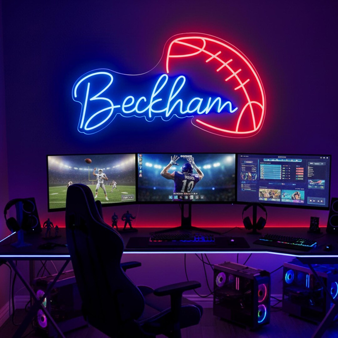Custom Neon Sign for Kids, Football Led Light Bedroom Decor, Custom Led ...