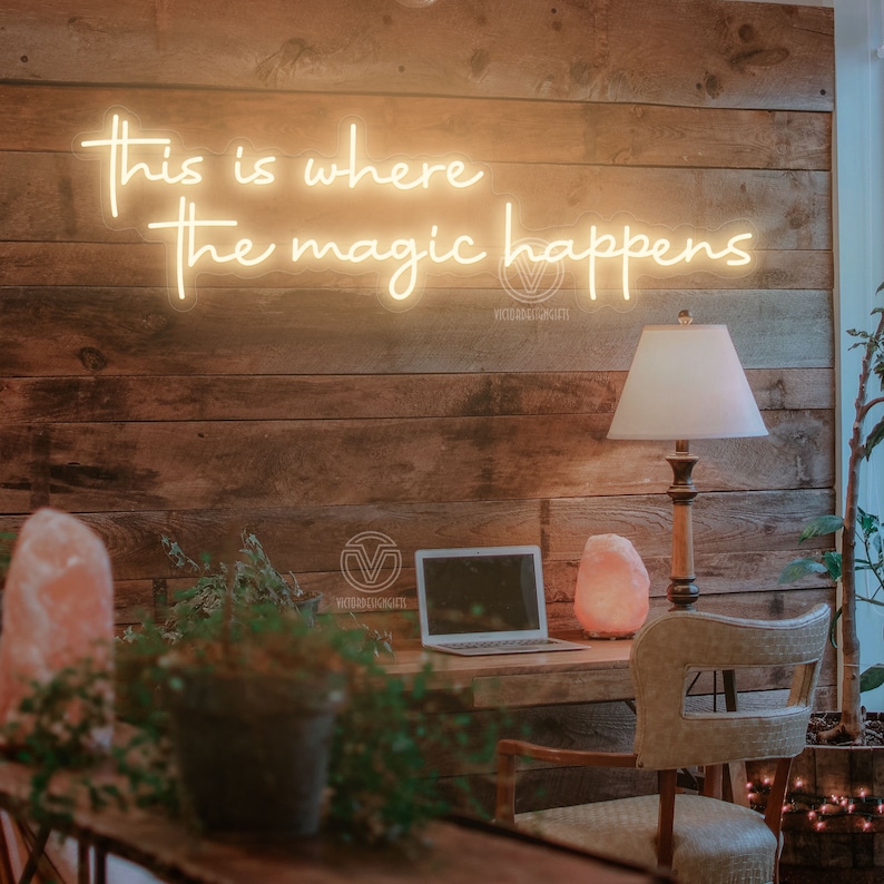 This is Where the Magic Happens Neon Sign Custom Neon Sign - Etsy